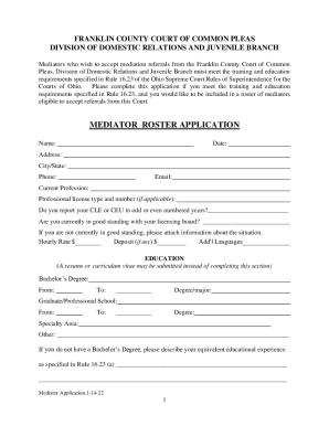 Fillable Online Mediation Resources Forms Fax Email Print - pdfFiller