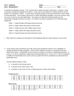 Fillable Online Day 2 Worksheet #1 Consider the following scenario. The ...