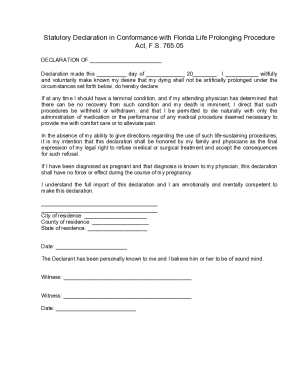 Fillable Online Chapter 765 Revisited: Florida's New Advance Directives ...