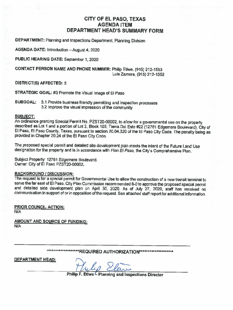 Fillable Online DEPARTMENT: Planning and Inspections Department, Planning Division Fax Email ...