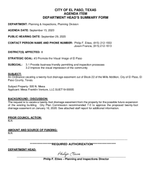 Fillable Online DEPARTMENT: Planning & Inspections, Planning Division ...