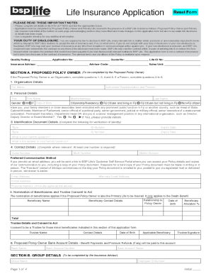 Fillable Online Life Application Form vFINAL Fax Email Print - pdfFiller