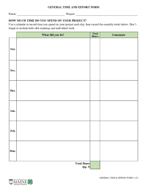 Fillable Online extension umaine general time and effort form Fax Email ...