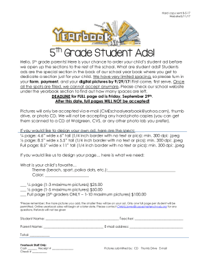 Fillable Online 5th Grade Student Ads! Fax Email Print - pdfFiller