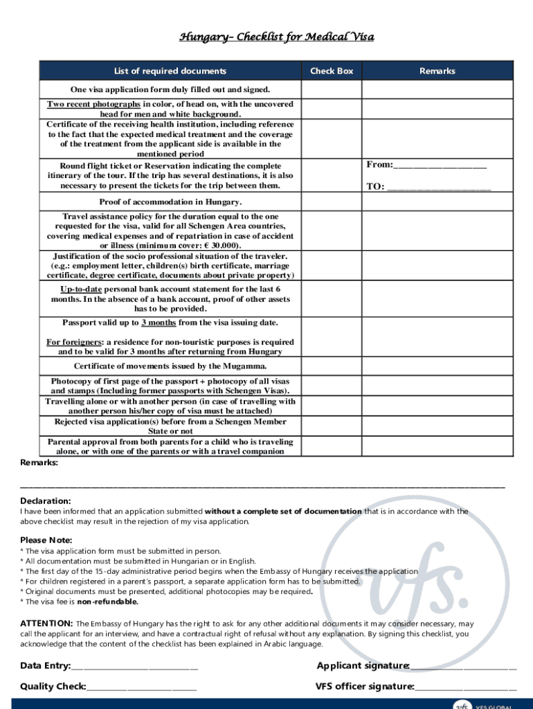 Fillable Online Documents Required for Hungary Visa Application Fax Email Print - pdfFiller