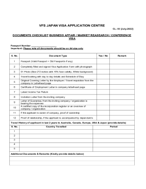 Fillable Online Japan Business Visa Application and Requirements Fax ...