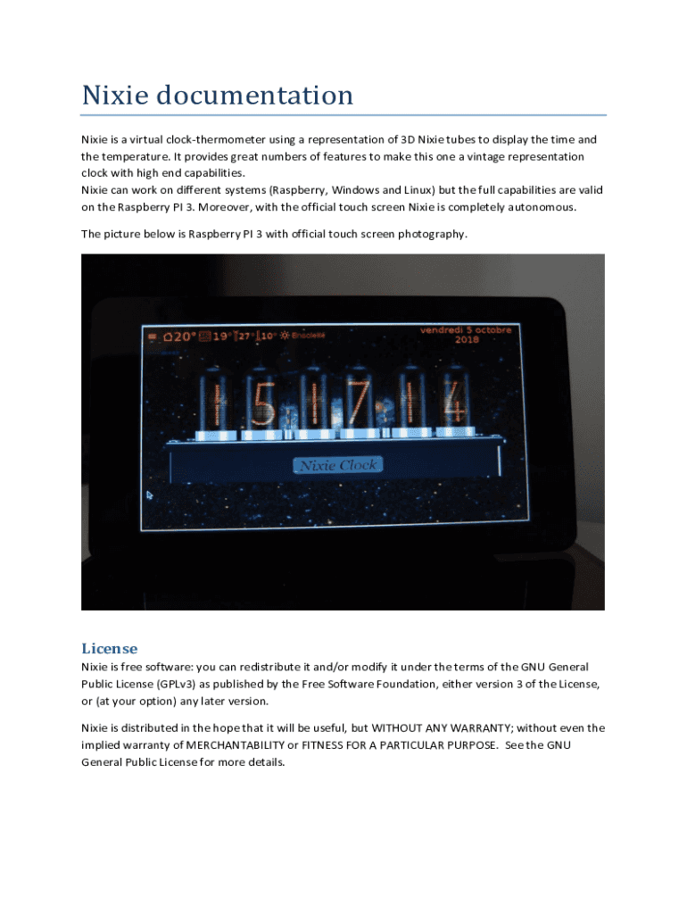 Fillable Online Nixie Tube Clock with New and Easy Replaceable IN-14 ... Fax Email Print - pdfFiller