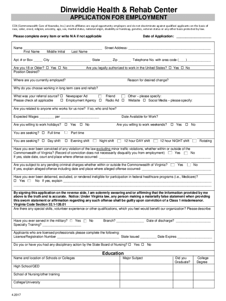 Fillable Online Public Health Nurse Sr. #00520 - Virginia Jobs Fax Email Print - pdfFiller