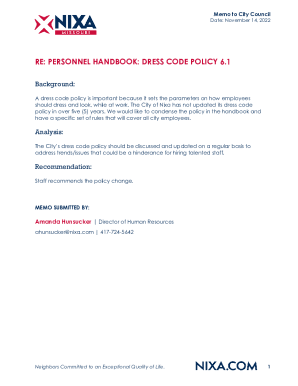 Fillable Online work attire (dress code) - Department of Administration ...