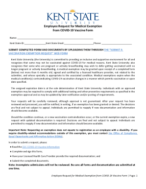 Fillable Online Employee Request for Medical Exemption from COVID-19 ...