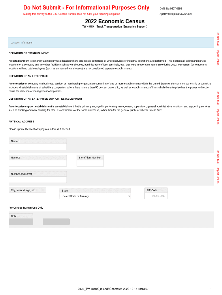 Fillable Online bhs econ census Clarification of Multiple Business ...