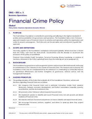 Fillable Online Financial Crime Policy Fax Email Print - pdfFiller