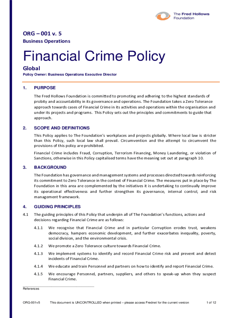 Fillable Online Financial Crime Policy Fax Email Print - pdfFiller