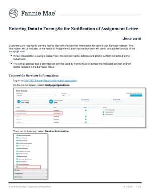 Fillable Online Entering Data in Form 582 for Notification of ...