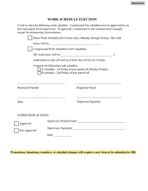 Fillable Online Compressed Work Schedule - Arkansas Department of Military Fax Email Print ...