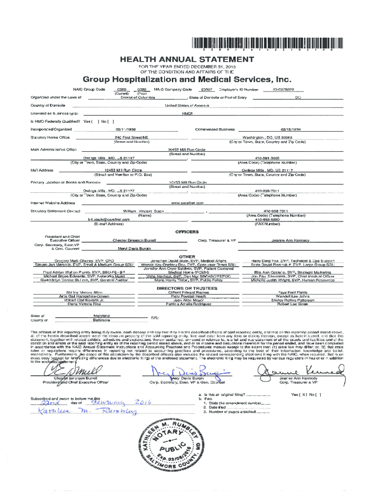 Fillable Online disb dc 1 Plan of Group Hospitalization and Medical ...