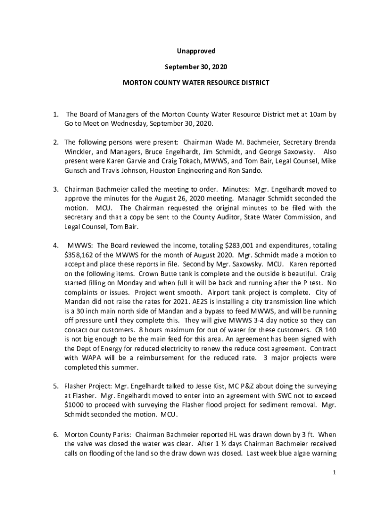 Fillable Online Lower Heart River Water Resource District - Morton ...