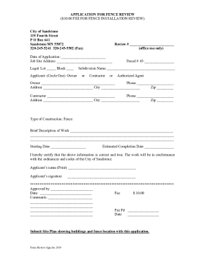 Fillable Online Fence Plan Review, Permit and Inspections Fax Email ...