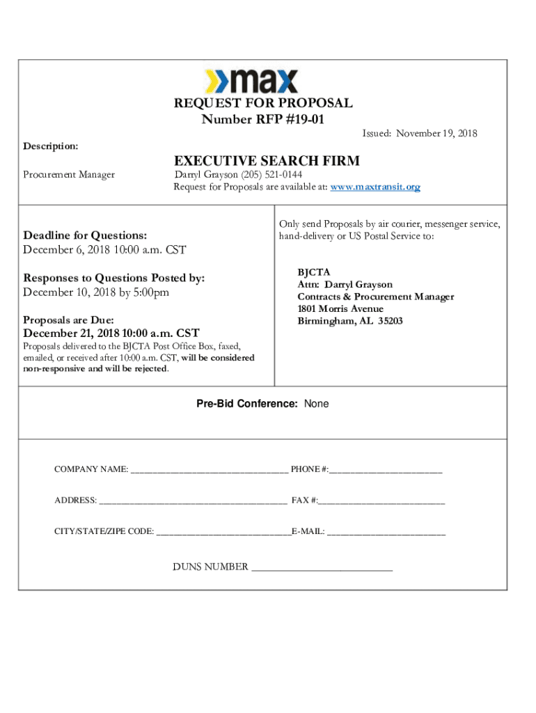 Fillable Online Obtaining a Request for Proposal (RFP) Fax Email Print - pdfFiller