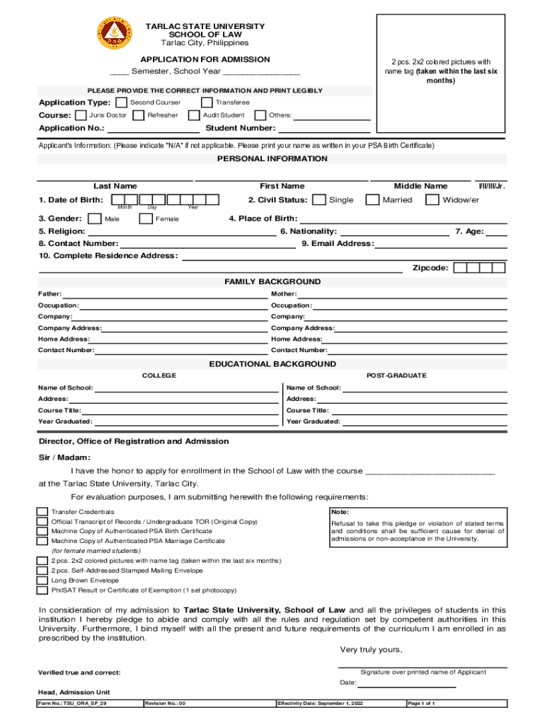 Fillable Online LAW ADMISSION TEST APPLICATION FORM Fax Email Print ...
