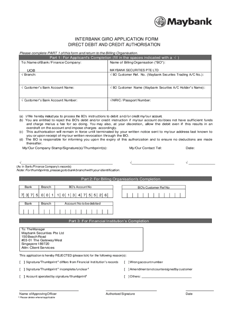 Fillable Online Fillable Online GIRO form - OCBC Fax Email Print Fax ...