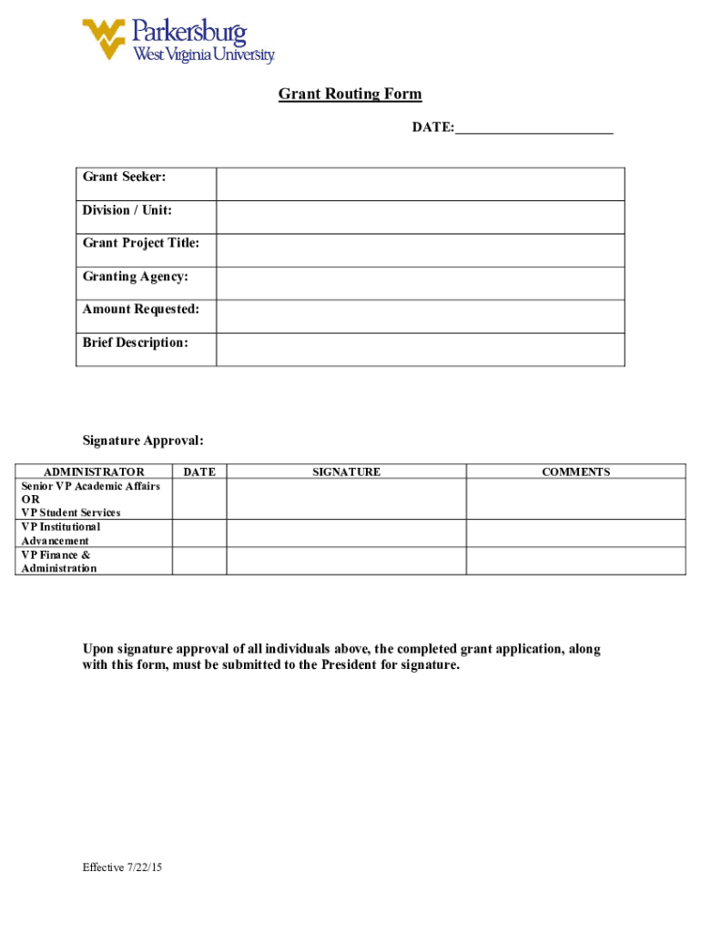 Fillable Online Signatory Authority and Grant Proposal Submission Fax ...