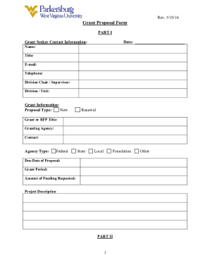 Fillable Online Grant Proposal Form Fax Email Print - pdfFiller