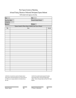 Fillable Online Wv Travel Expense Form - Fill Online, Printable, Fillable, ... Fax Email Print ...