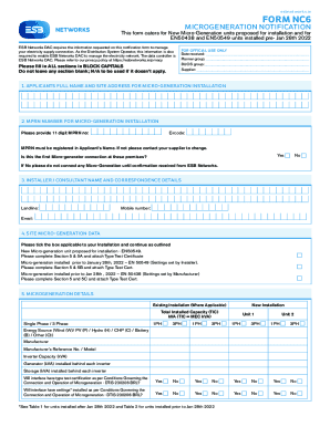 Fillable Online Form NC6Microgeneration Notification. Microgeneration ...