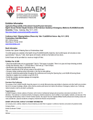 Fillable Online EXHIBITOR RESPONSIBILITIES Sample Clauses Fax Email Print - pdfFiller