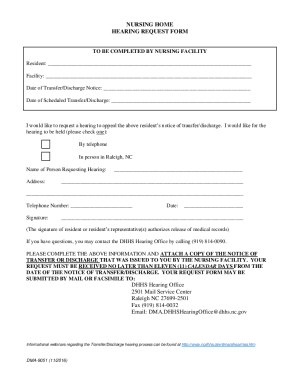 Fillable Online DMA-9051-ia.pdf. Nursing Home Hearing Request Form Fax ...