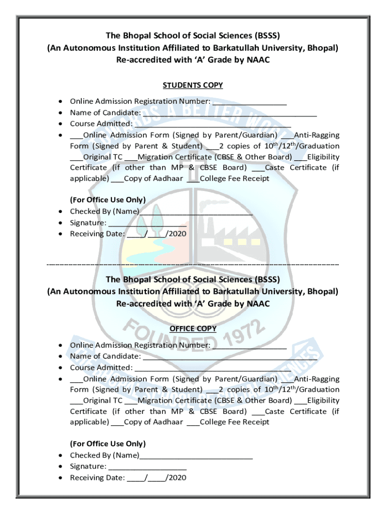 Fillable Online Video Gallery - The Bhopal School of Social Sciences ...