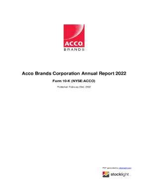 Fillable Online Acco Brands Corp (ACCO) SEC Filing 10-K Annual Report ...