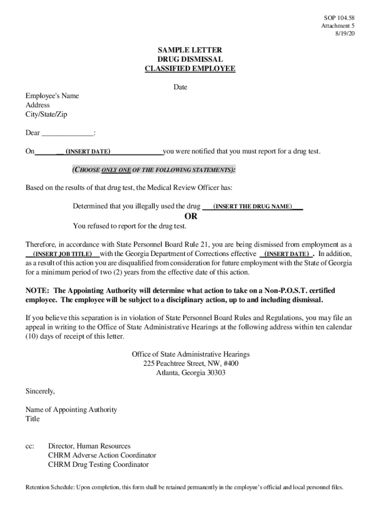 Fillable Online DRUG DISMISSAL Fax Email Print - pdfFiller