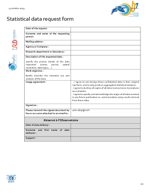 Fillable Online Statistical data request form Fax Email Print - pdfFiller