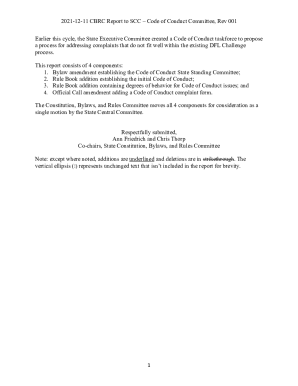 Fillable Online Statement of Values and Code of Conduct Task Force Fax ...