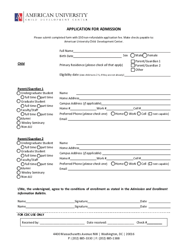 Fillable Online Please submit completed form with $50 non-refundable ...