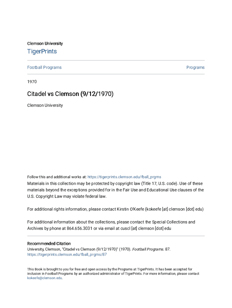 Fillable Online tigerprints clemson TigerPrintsClemson University Research Fax Email Print ...