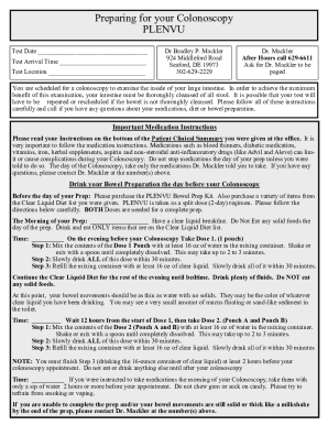 Fillable Online Preparing for your Colonoscopy PLENVU Fax Email Print ...
