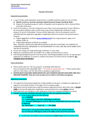 Fillable Online Passport Information Sheet Fax Email Print - pdfFiller