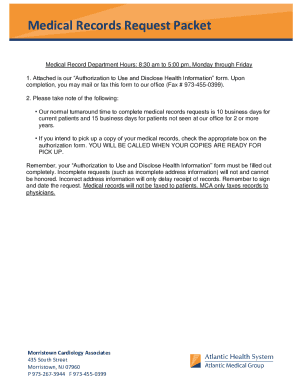 Fillable Online Medical Records Request Packet Fax Email Print - pdfFiller