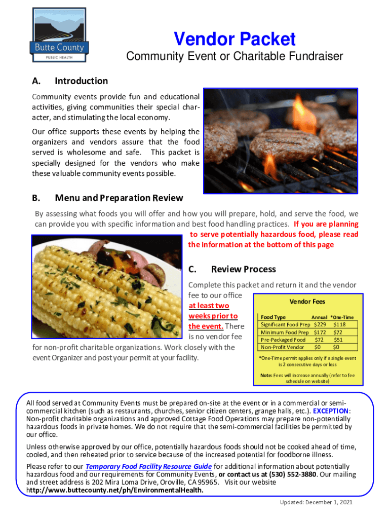 Fillable Online Fillable Online Individual Vendor Packet - Butte County ...