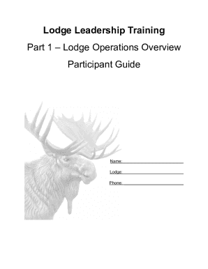 Fillable Online Lodge Leadership Module 1Lodge Operations Overview Fax ...