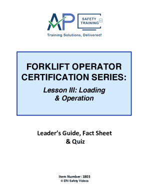Fillable Online Forklift Operator Certification Series, Lesson 3: Loading & Fax Email Print ...