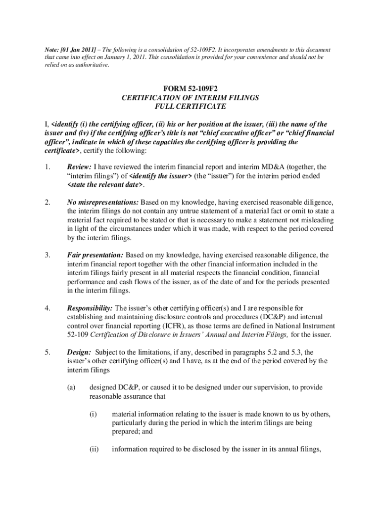 Fillable Online Certificate of Disclosure in Issuers' Annual and ...