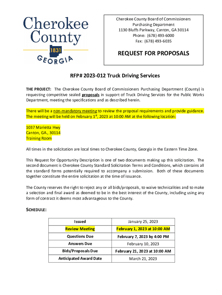 Fillable Online Purchasing Department 1130 Bluffs Pkwy, Canton, GA ...