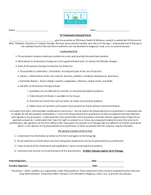 Fillable Online IV Treatment Consent Form Fax Email Print - pdfFiller