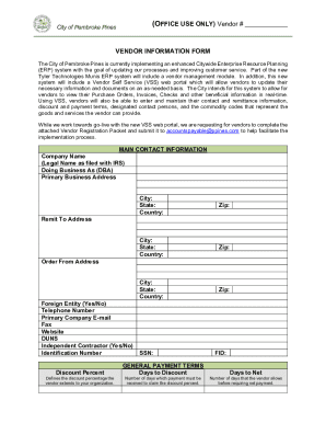 Fillable Online A) Vendor Information Form Fax Email Print - pdfFiller