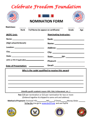 Fillable Online 33rd Annual Conference Awards Nomination Form Fax Email ...