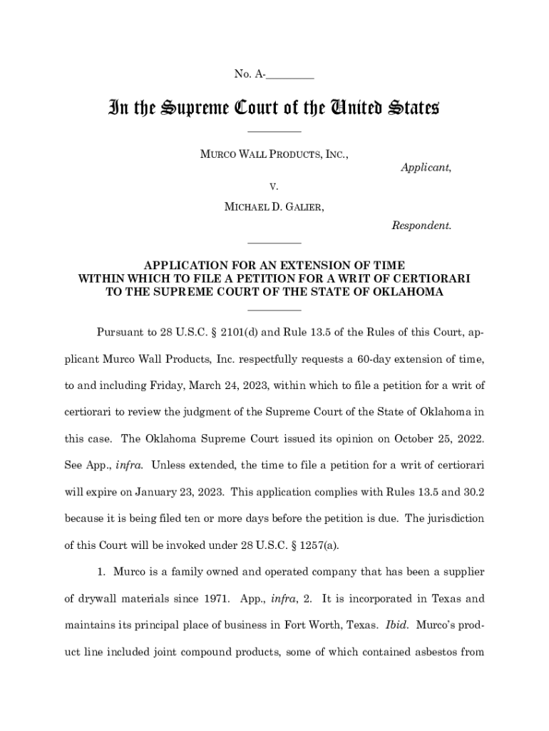 Fillable Online WITHIN WHICH TO FILE A PETITION FOR A WRIT OF CERTIORARI Fax Email Print - pdfFiller
